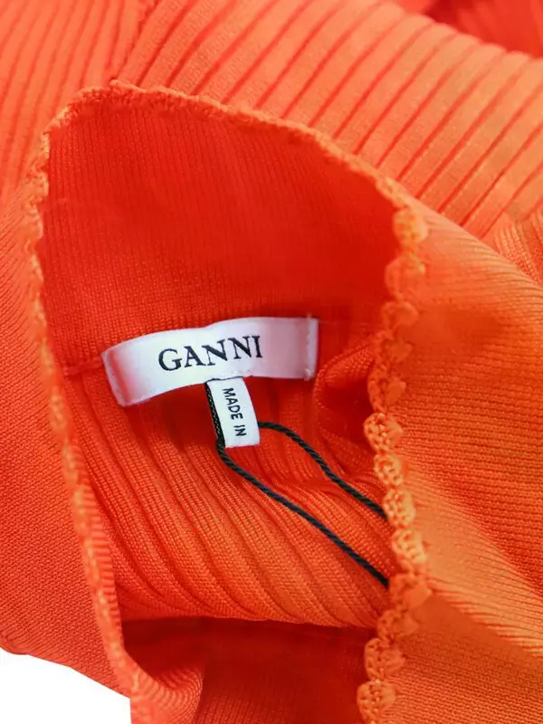 GANNI High-neck Ribbed Top