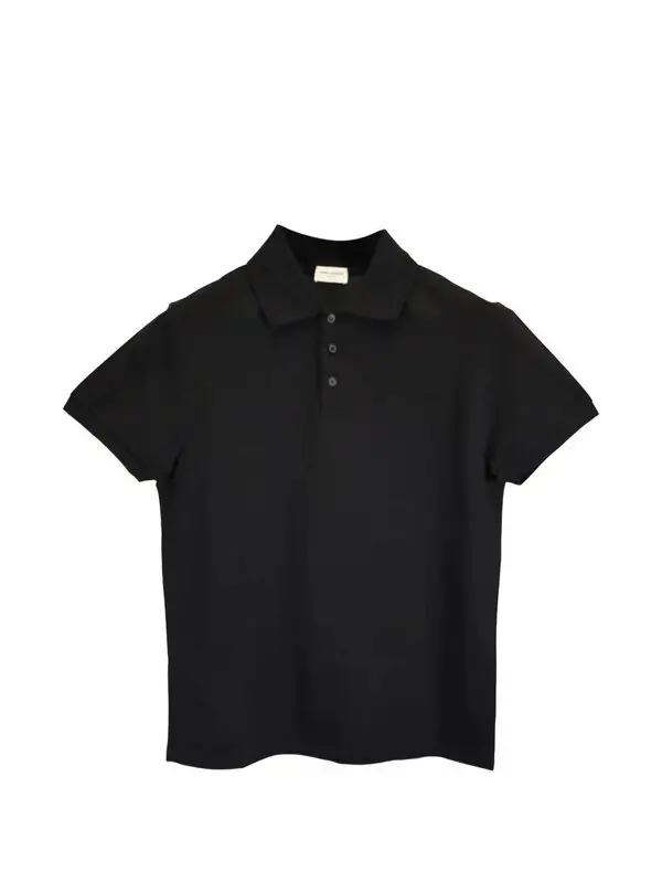 Saint Laurent Logo-embroidered Polo Shirt - Black