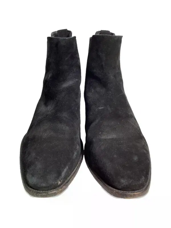 Saint Laurent Wyatt Suede Chelsea Boots - Black | Editorialist display picture 1