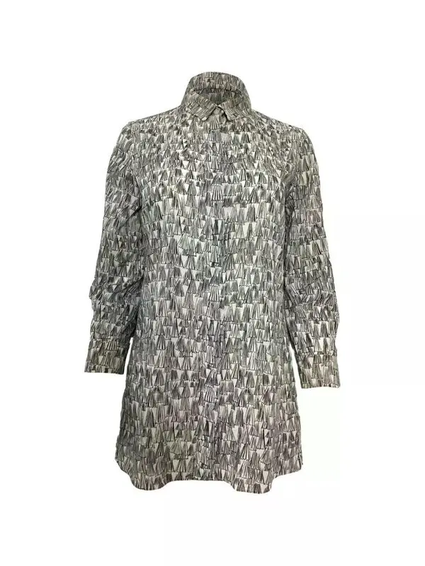 Akris Printed Long Sleeve Blouse