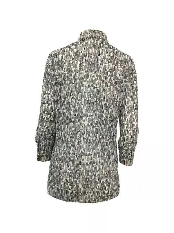 Akris Printed Long Sleeve Blouse