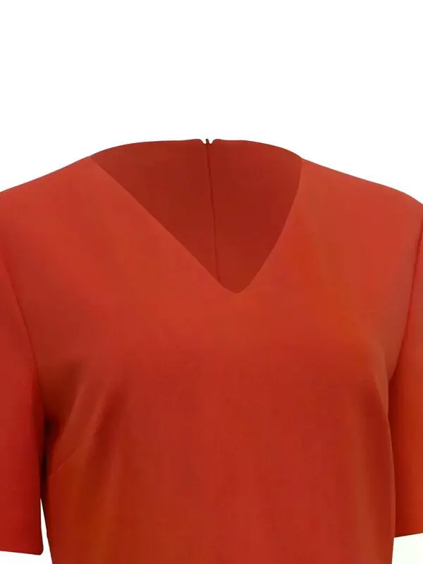 BOSS V-neck Asymmetric Midi Dress - Orange