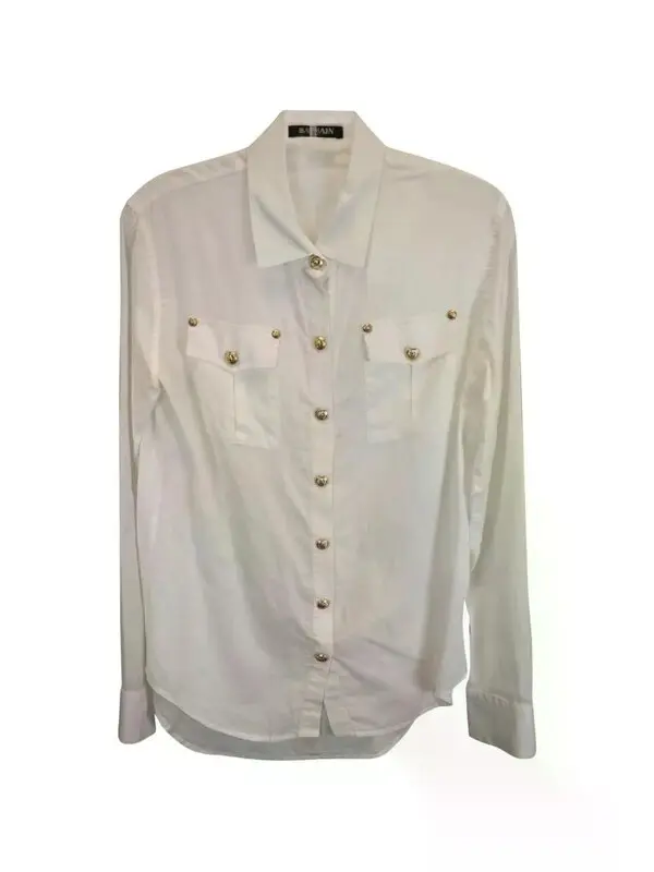 Balmain Gold Button Patch-pocket Shirt