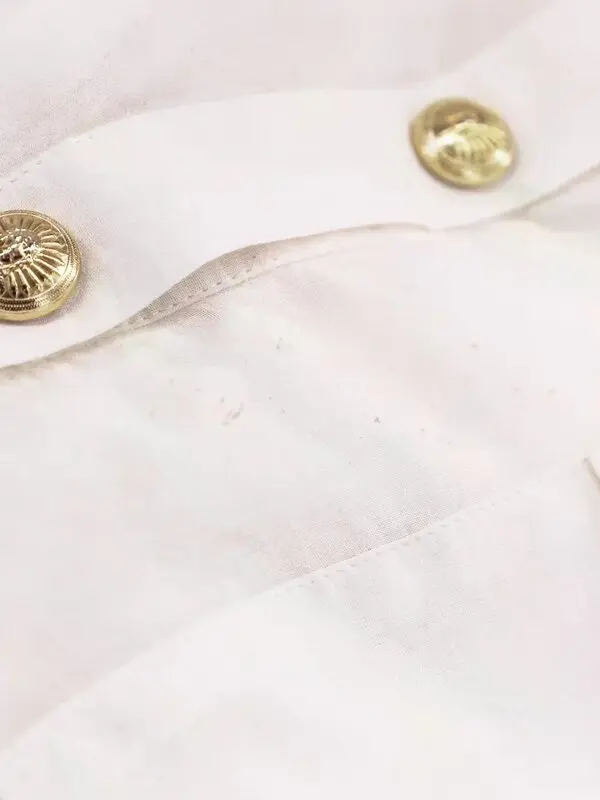 Balmain Gold Button Patch-pocket Shirt