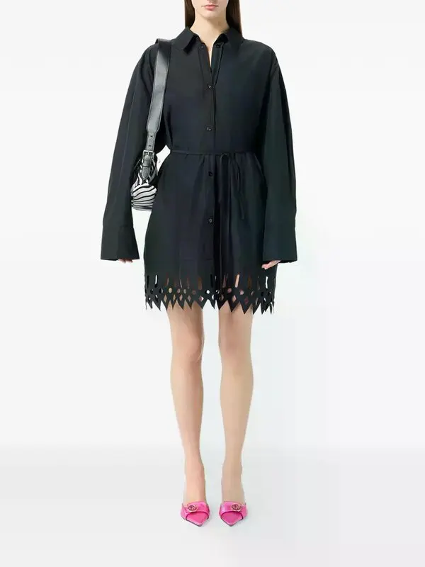 Blumarine Shirt Dress With Cutouts - Black