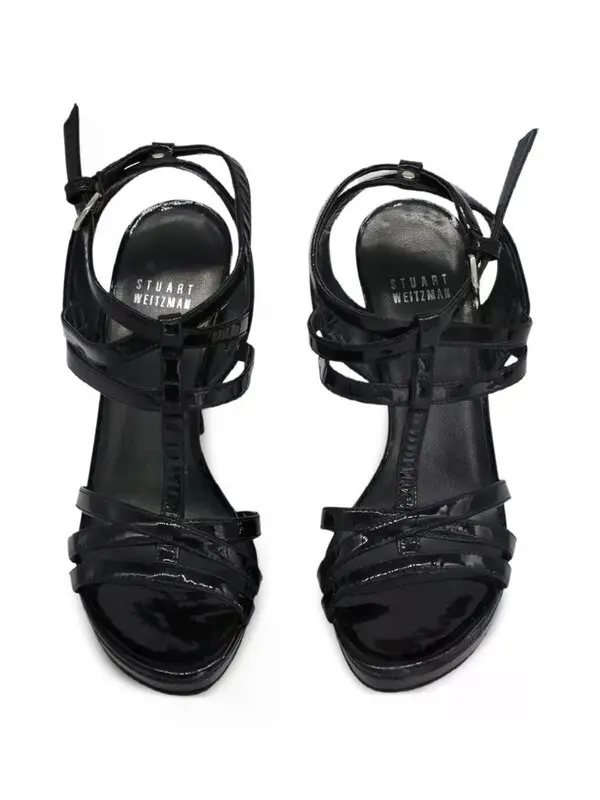 STUART WEITZMAN Patent Leather Strappy Stiletto Sandals