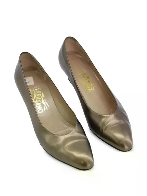 FERRAGAMO Metallic Leather Pumps