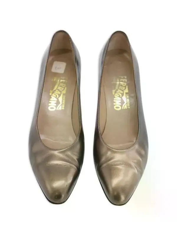 FERRAGAMO Metallic Leather Pumps