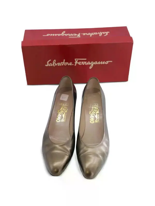FERRAGAMO Metallic Leather Pumps