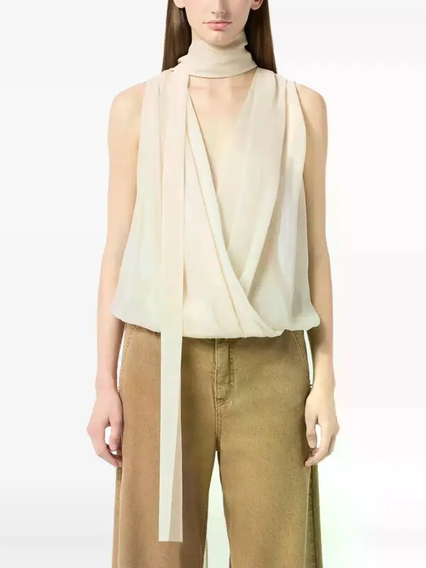 Blumarine Draped Top - Neutrals