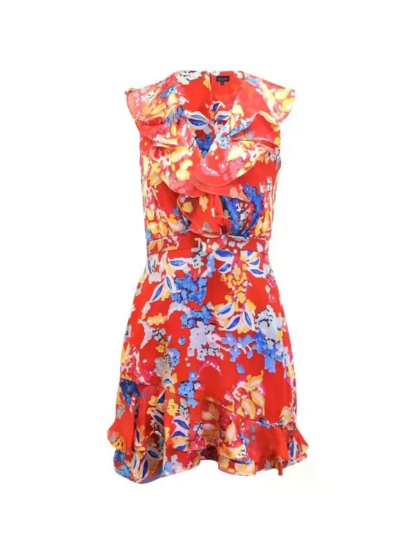Saloni Floral-print Ruffled Mini Dress