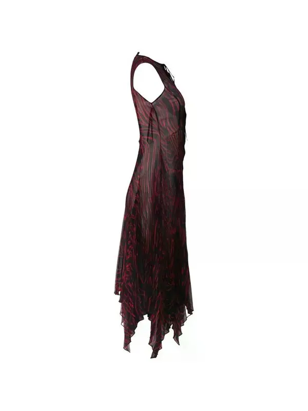 Versace Zebra-print Pleated Midi Dress