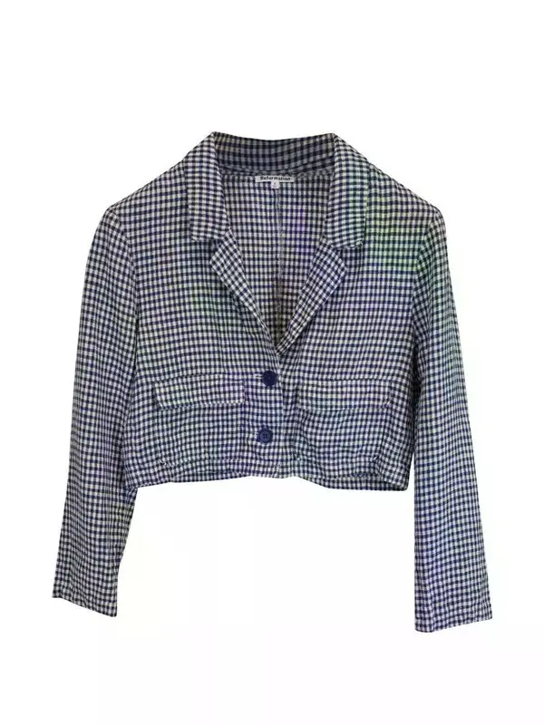 REFORMATION Elton Gingham-check Cropped Blazer
