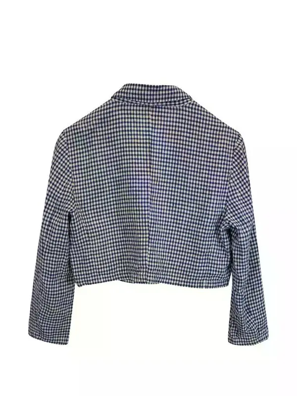 REFORMATION Elton Gingham-check Cropped Blazer