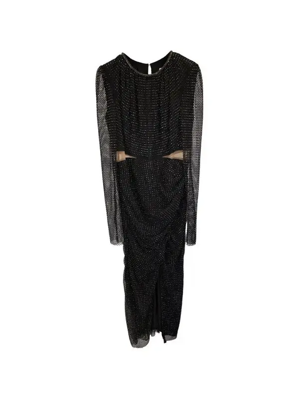 SELF-PORTRAIT Diamante Mesh Cut-out Dress