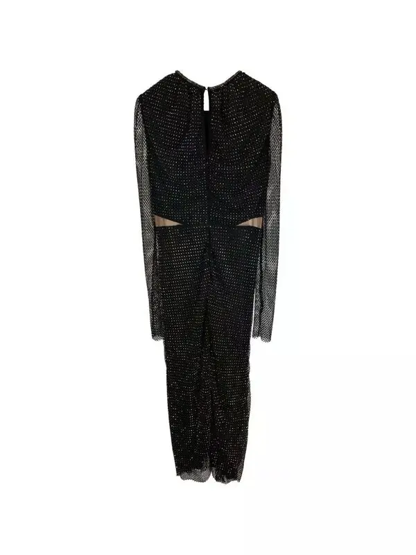 white christmas dresses BLACK DIAMANTE STRAP CUTOUT MAXI DRESS- Black main image 0