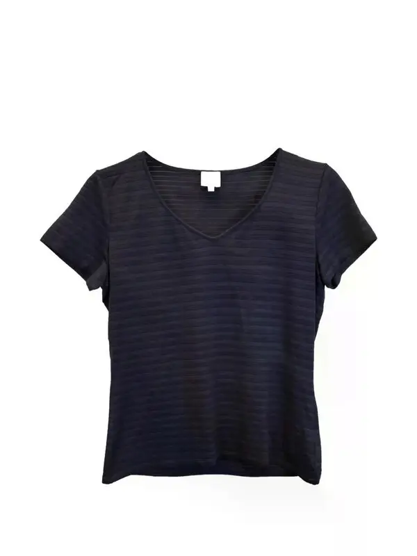 Emporio Armani Striped V-neck T-shirt - Black