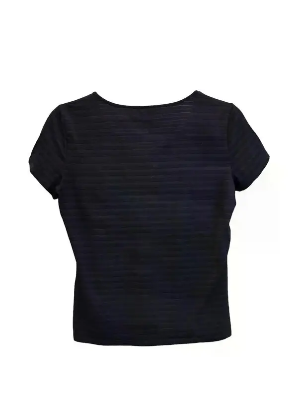 Emporio Armani Striped V-neck T-shirt - Black