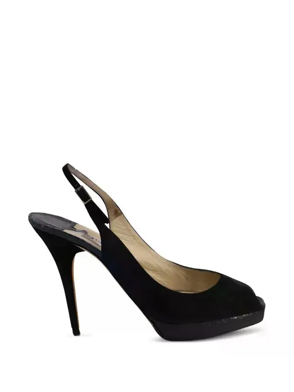 JIMMY CHOO Open-toe Snakeskin Slingbacks