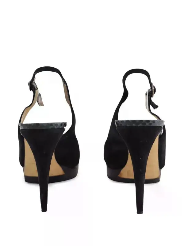 JIMMY CHOO Open-toe Snakeskin Slingbacks