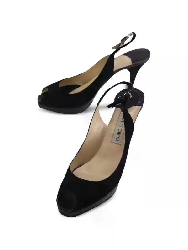 JIMMY CHOO Open-toe Snakeskin Slingbacks