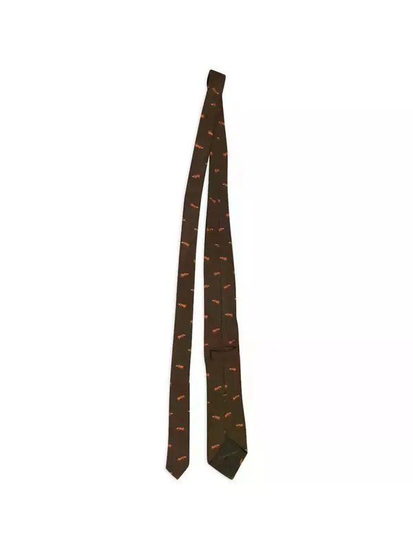 Ermenegildo Zegna Fox-print Neck Tie - Brown