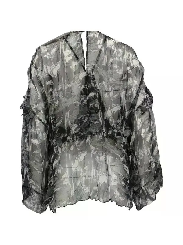 IRO PARIS Printed Ruffled Blouse