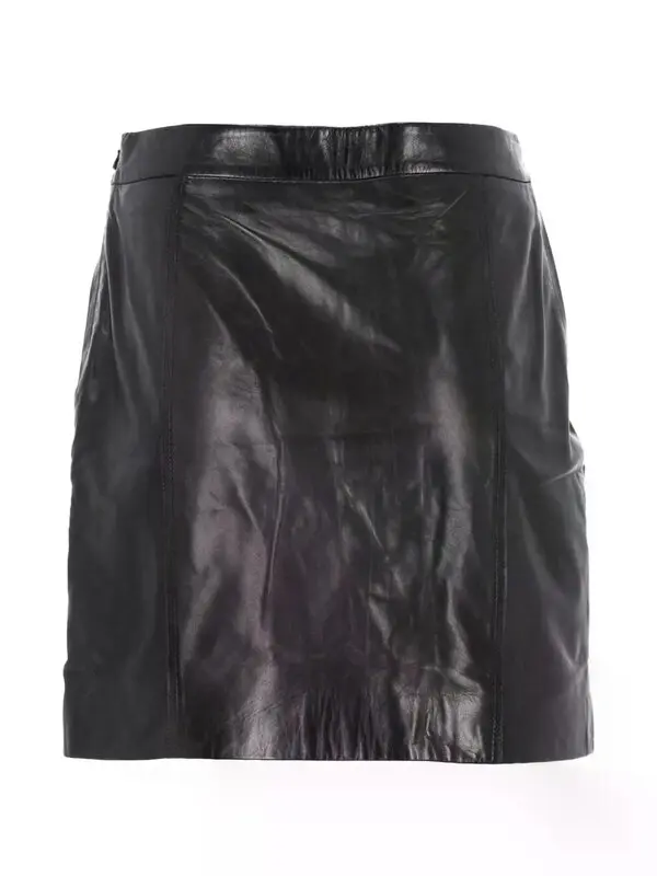BOSS Button-embellished Leather Mini Skirt