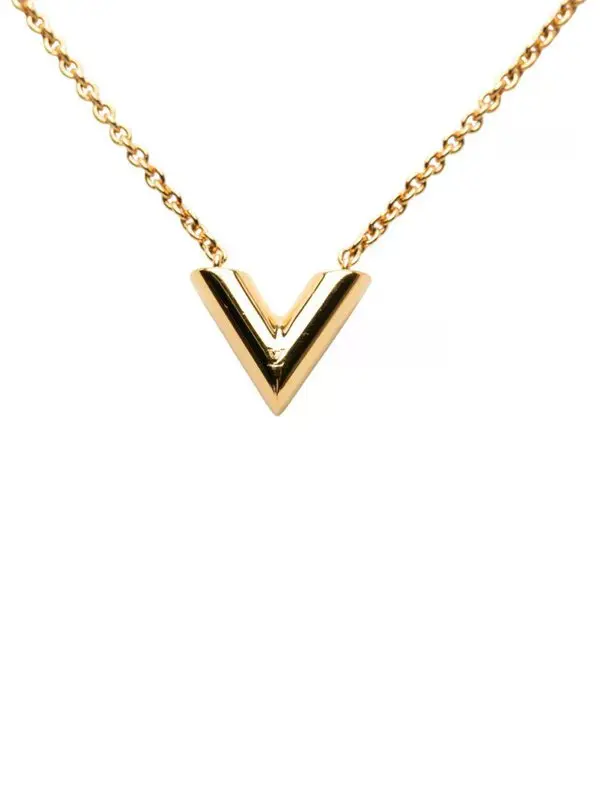 LOUIS VUITTON Essential V Necklace - Gold