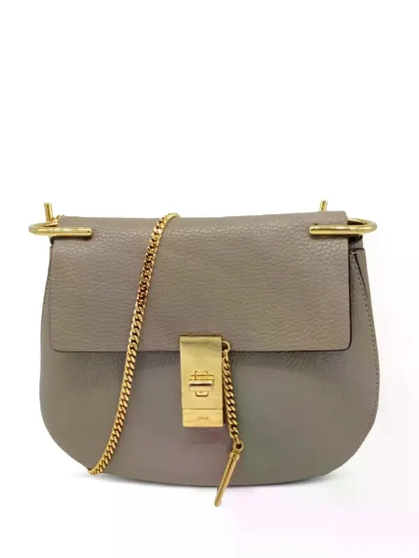 Chloé Small Drew Logo-detail Chain Shoulder Bag - Grey
