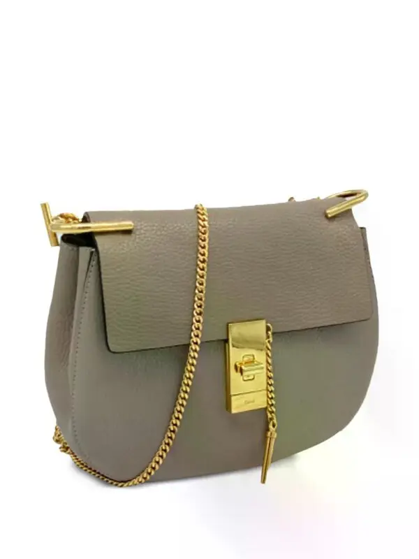 Chloé Small Drew Logo-detail Chain Shoulder Bag - Grey