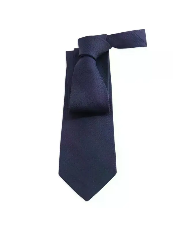MARIO VALENTINO VINTAGE Logo Textured Tie - Blue