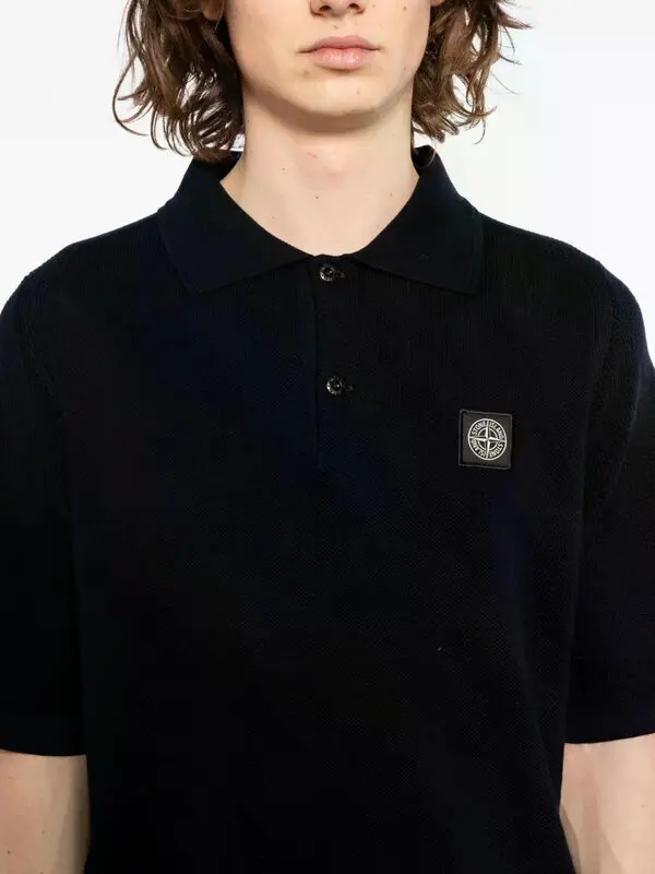 Stone Island Buttoned Cotton Polo Shirt