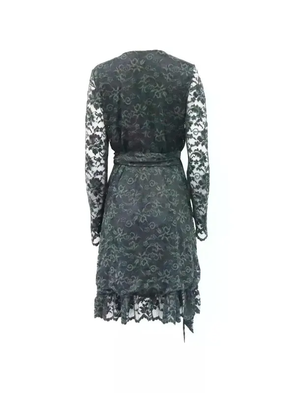 Ganni Flynn Lace Wrap Dress - Green
