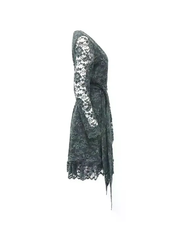 Ganni Flynn Lace Wrap Dress - Green