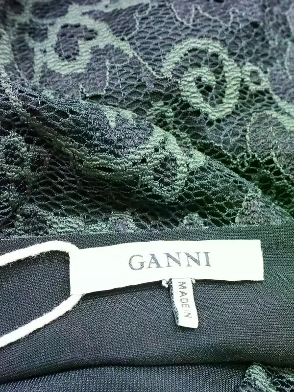 Ganni Flynn Lace Wrap Dress - Green