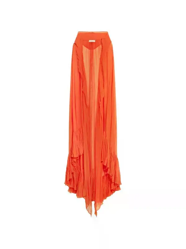 Blumarine Hooded Ruffled Cape