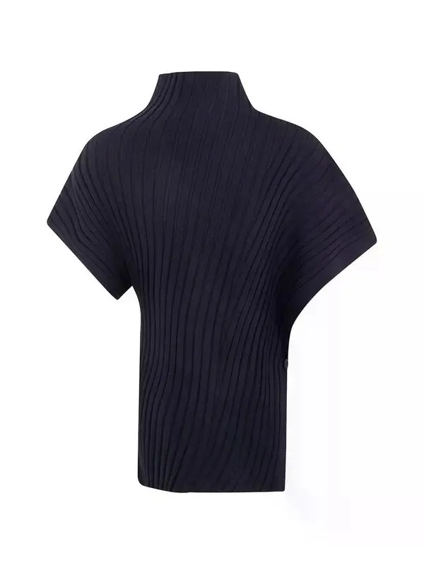 Issey Miyake Ribbed High-neck Top