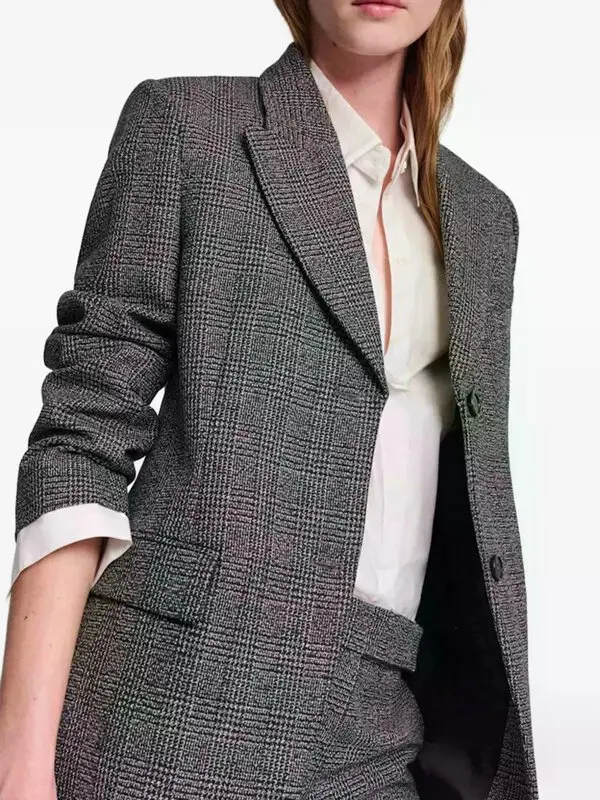 Dorothee Schumacher Glen Plaid Peak-lapel Blazer