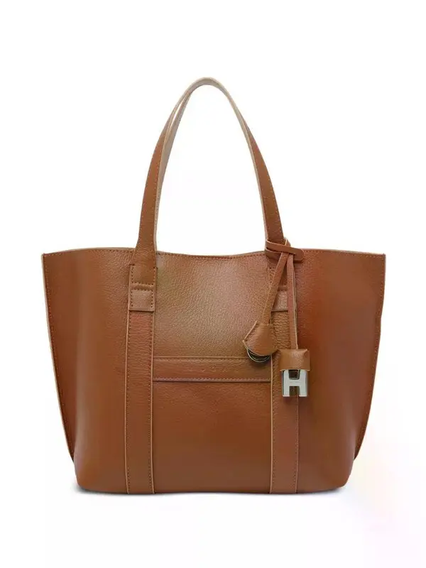 Hogan Leather Tote Bag - Brown