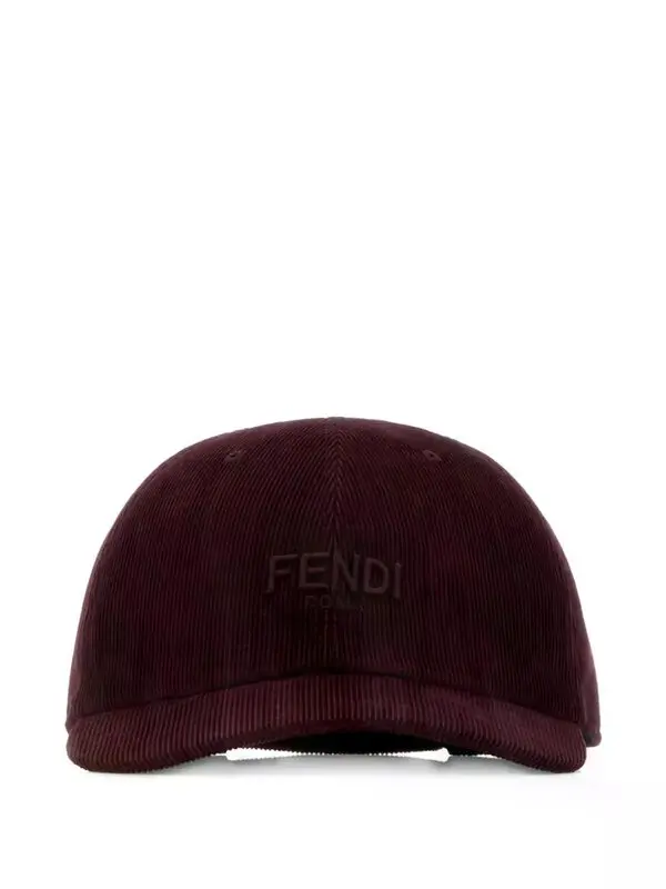 Fendi Corduroy Baseball Cap - Red