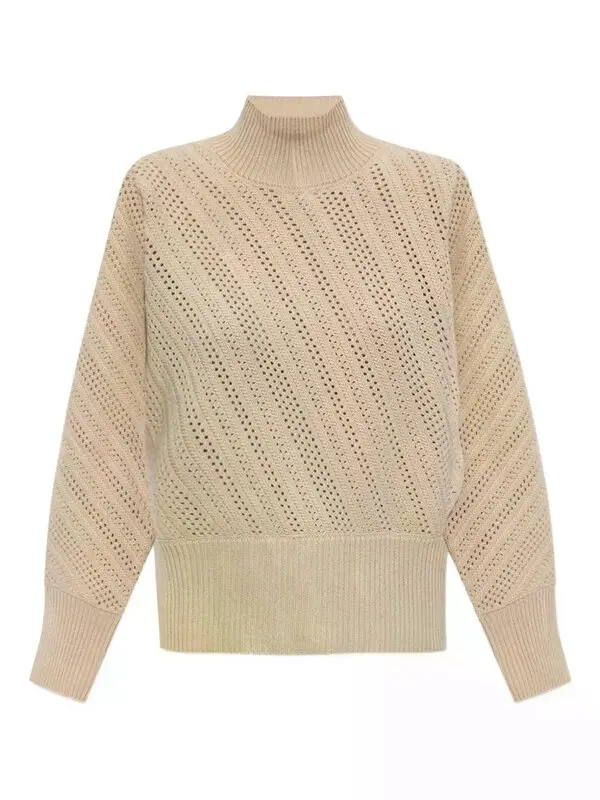 Fendi High-neck Pointelle-knit Sweater