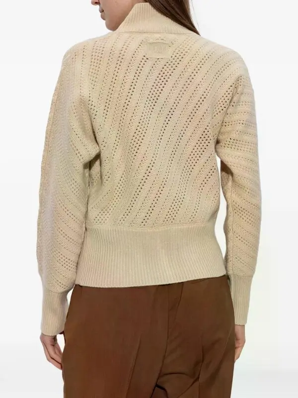 Fendi High-neck Pointelle-knit Sweater
