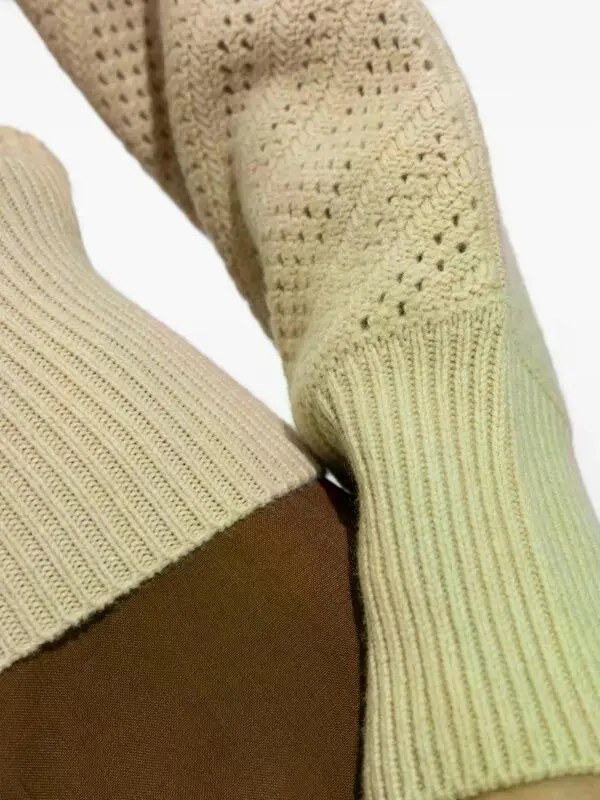 Fendi High-neck Pointelle-knit Sweater
