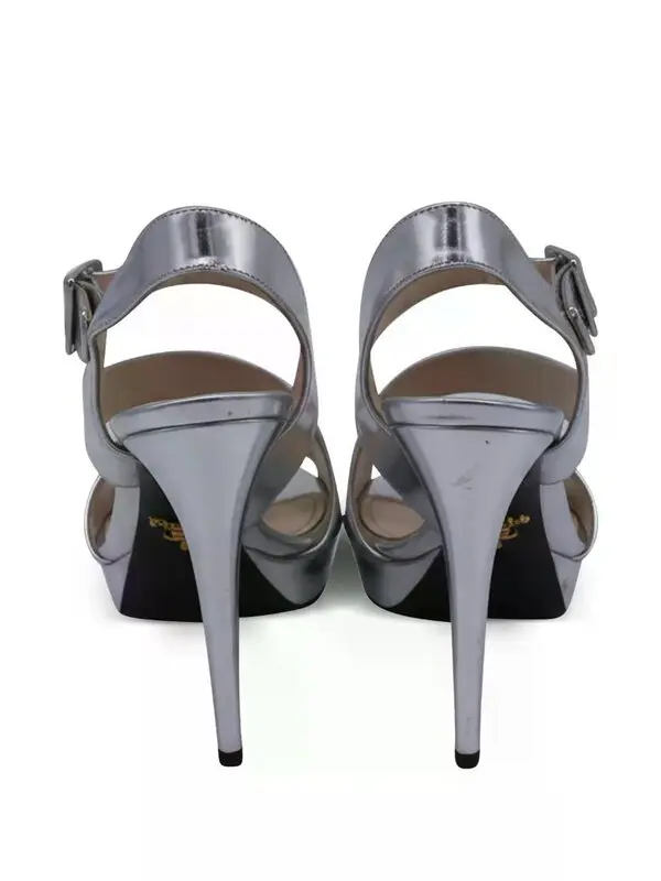 Prada Asymmetric Strap Platform Sandal Heels
