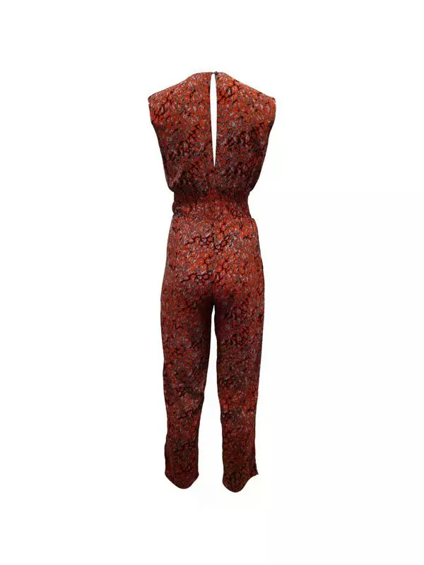 Maje V-neck Leopard-pattern Jumpsuit