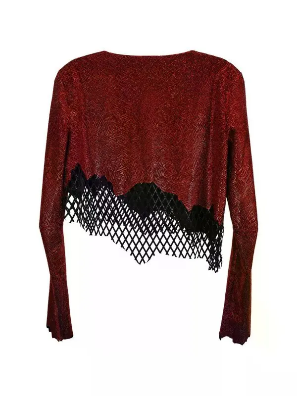 Balmain Asymmetric Rhinestone-embellished Top