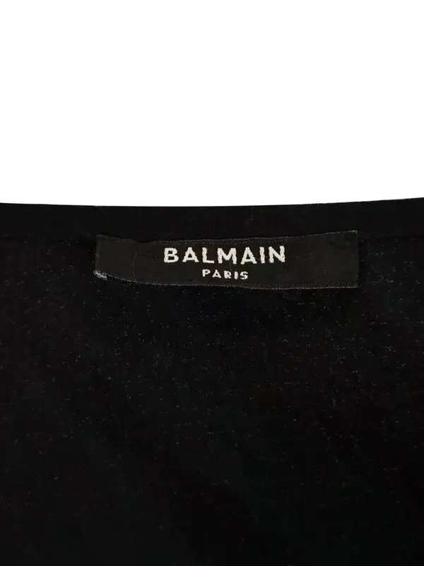 Balmain Asymmetric Rhinestone-embellished Top