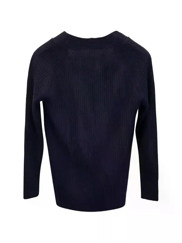 Iris & Ink V-neck Ribbed Cashmere Sweater