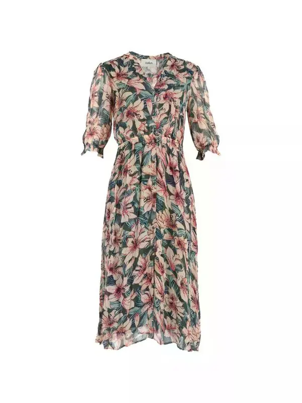 Ba&sh Floral-print Three-quarter-sleeve Dress